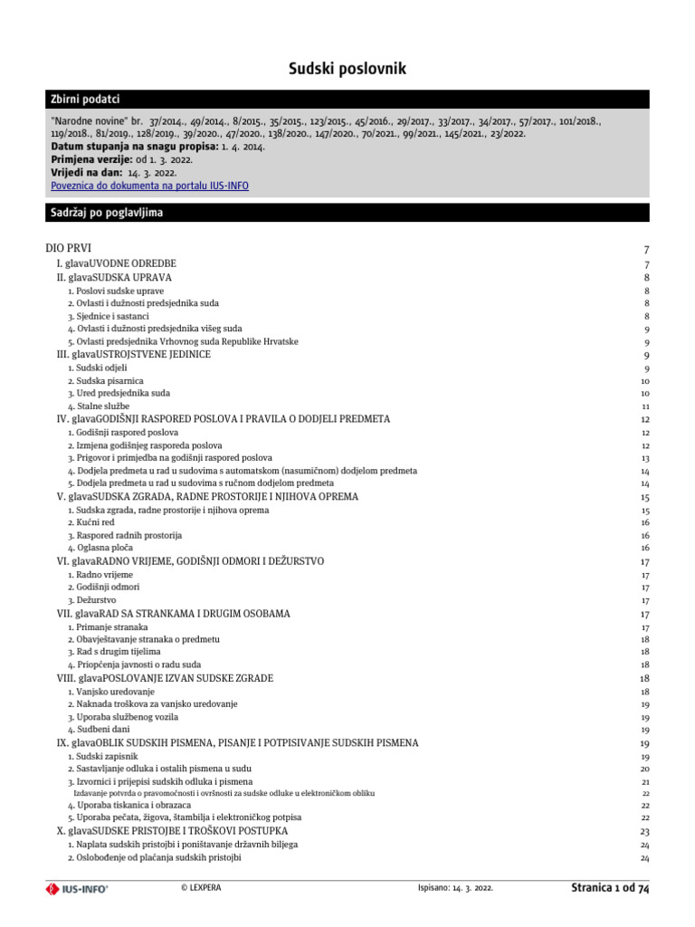 Sudski poslovnik | PDF