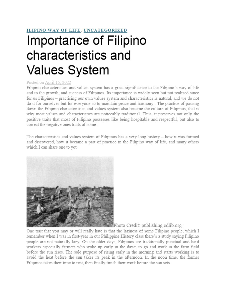 Filipino Way of Life | PDF | Philippines | Psychological Concepts