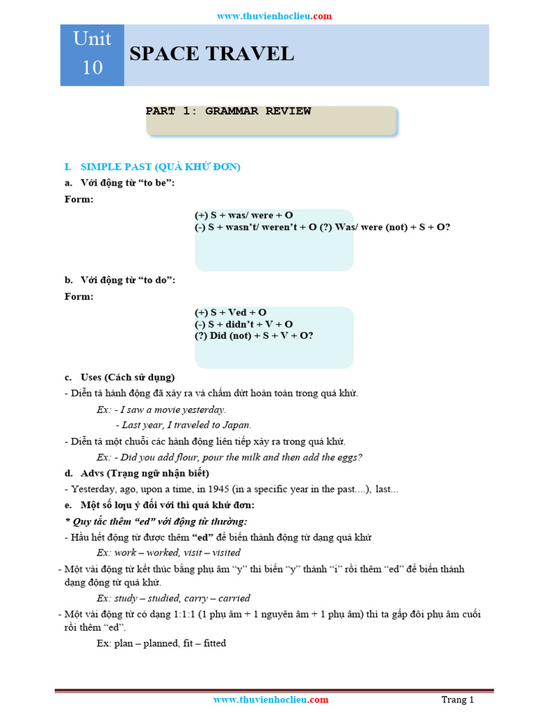 Bai Tap Tieng Anh 9 Bai 10 | PDF