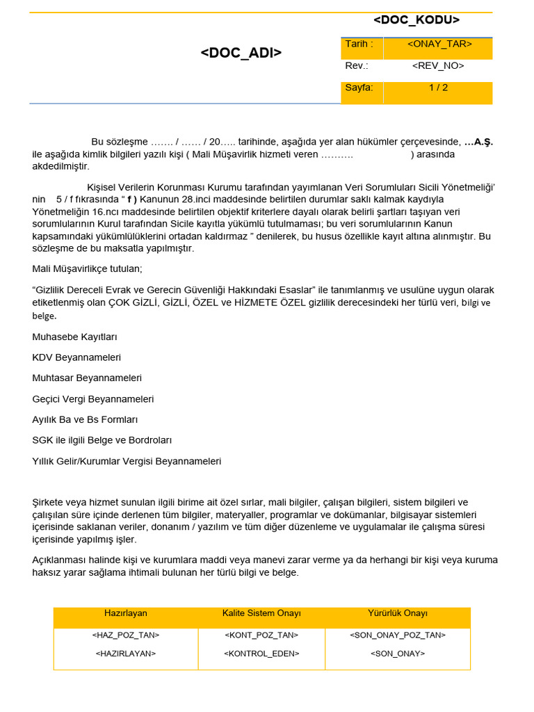 SÖZ-FN-KVKK-01- MAL_ MÜ_AV_R G_ZL_L_K SÖZLE_ME | PDF