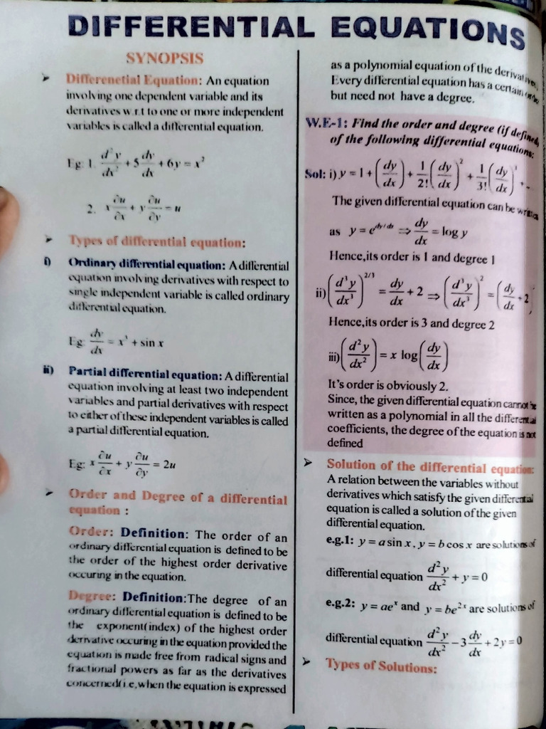 Differential Equations | PDF | Equations | Differential Equations