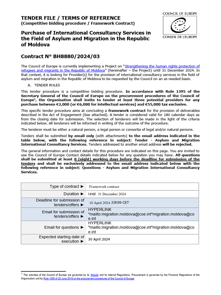 Consultancy Tender for Asylum Services | PDF | Asylum Seeker | Human Migration