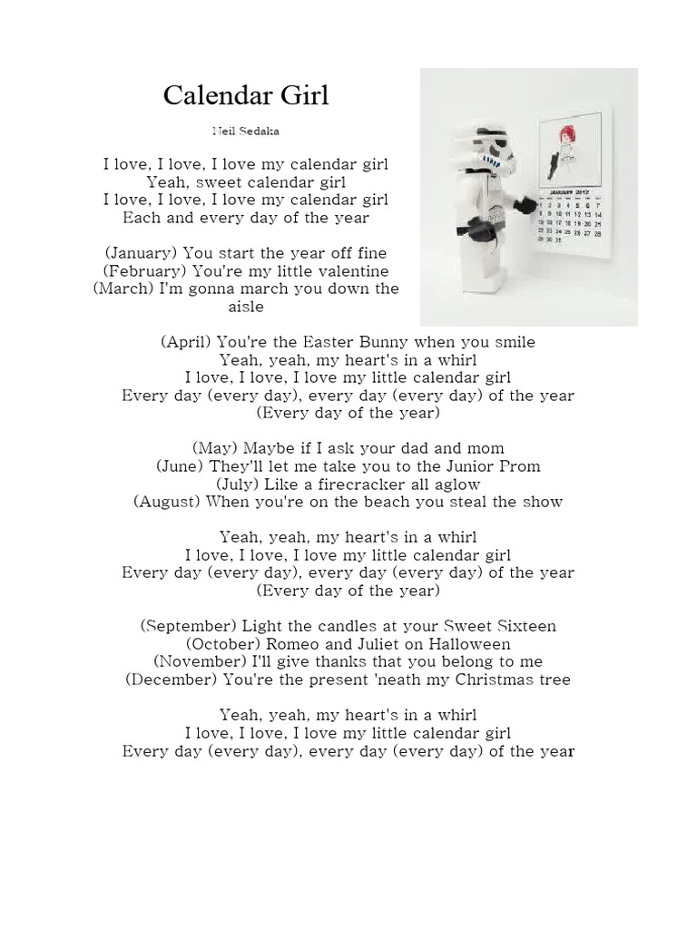 Calendar Girl | PDF | Language Arts & Discipline | Poetry