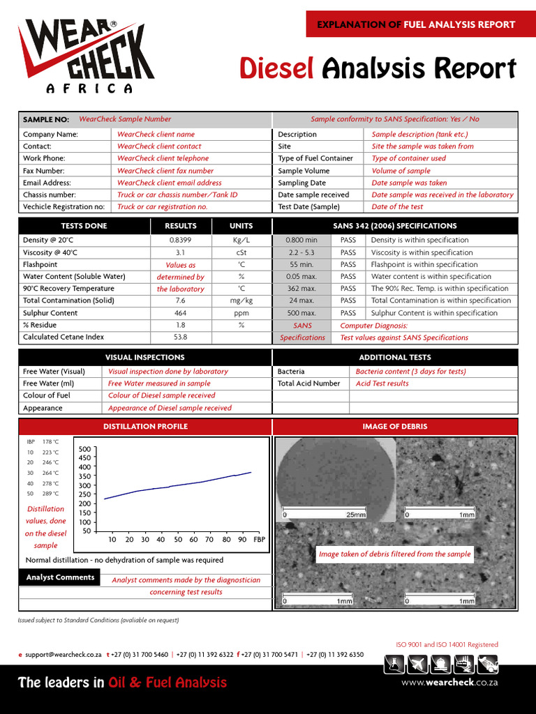 Diesel Fuel Analysis Summary Report | PDF | Diesel Fuel | Viscosity