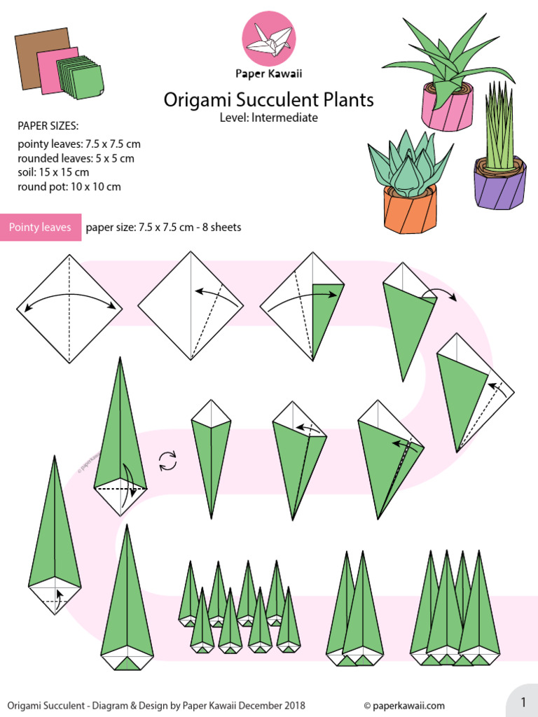 Step-by-Step Origami Succulents Guide | PDF | Origami | Paper Folding