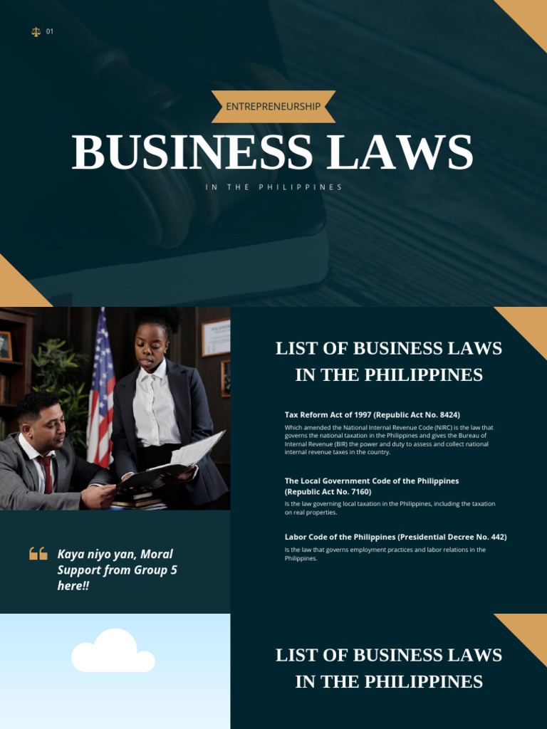 Entrepreneurship Group 5 Business Laws | PDF