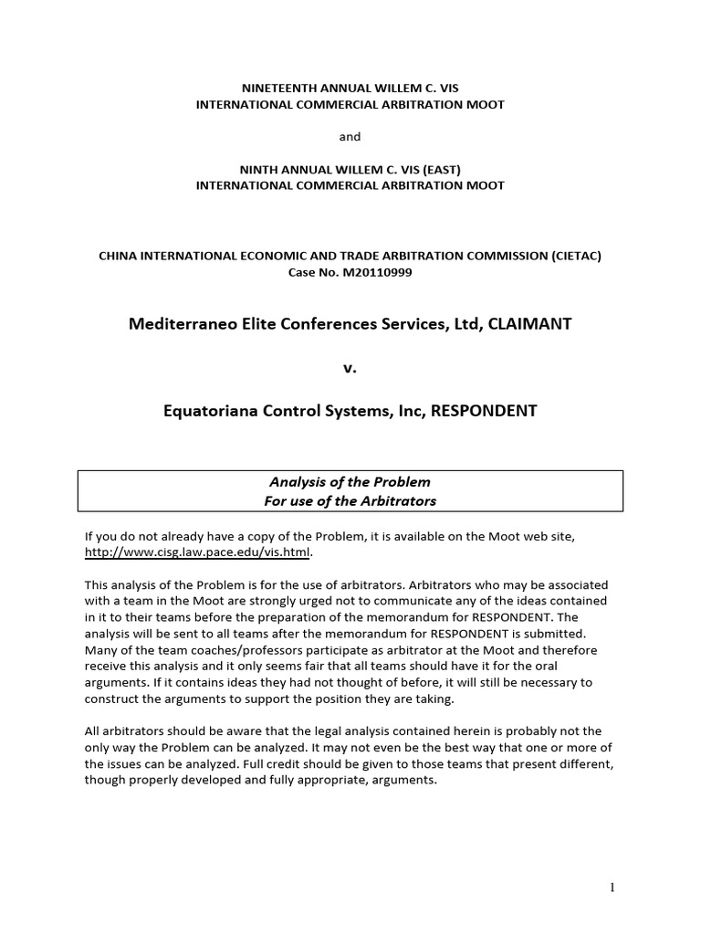 19th VIS-MOOT-BENCH-BRIEF | PDF | Arbitration | Damages