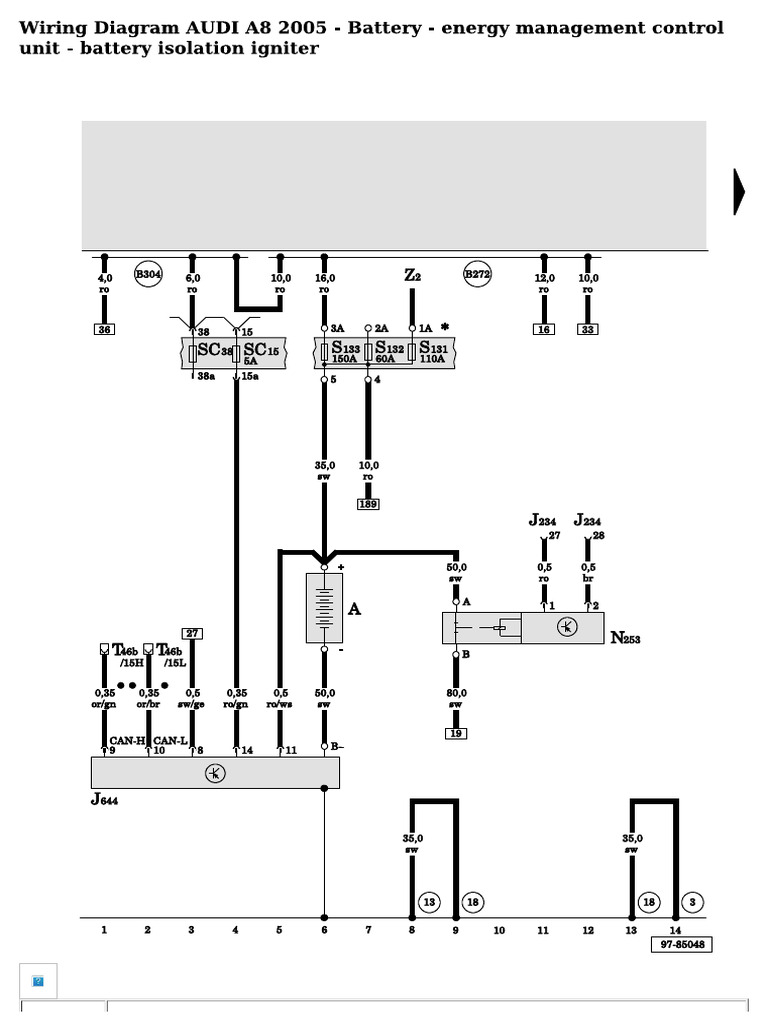 Wiring Diagrams Audi A8 | PDF
