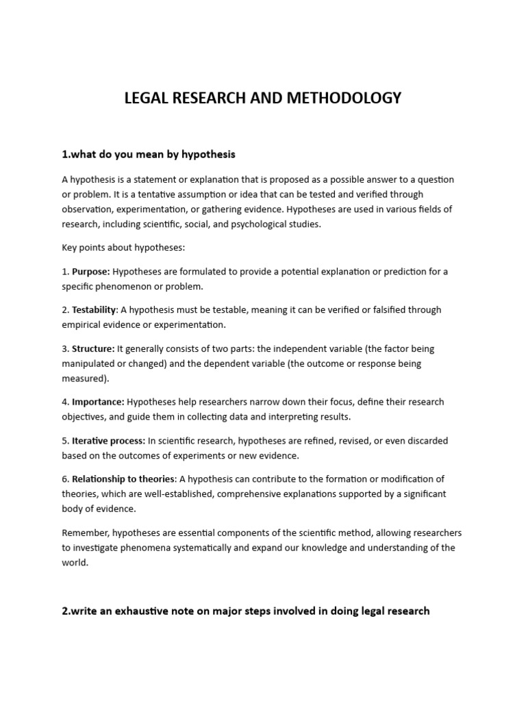 Legal Research Methodology Overview | PDF | Career & Growth