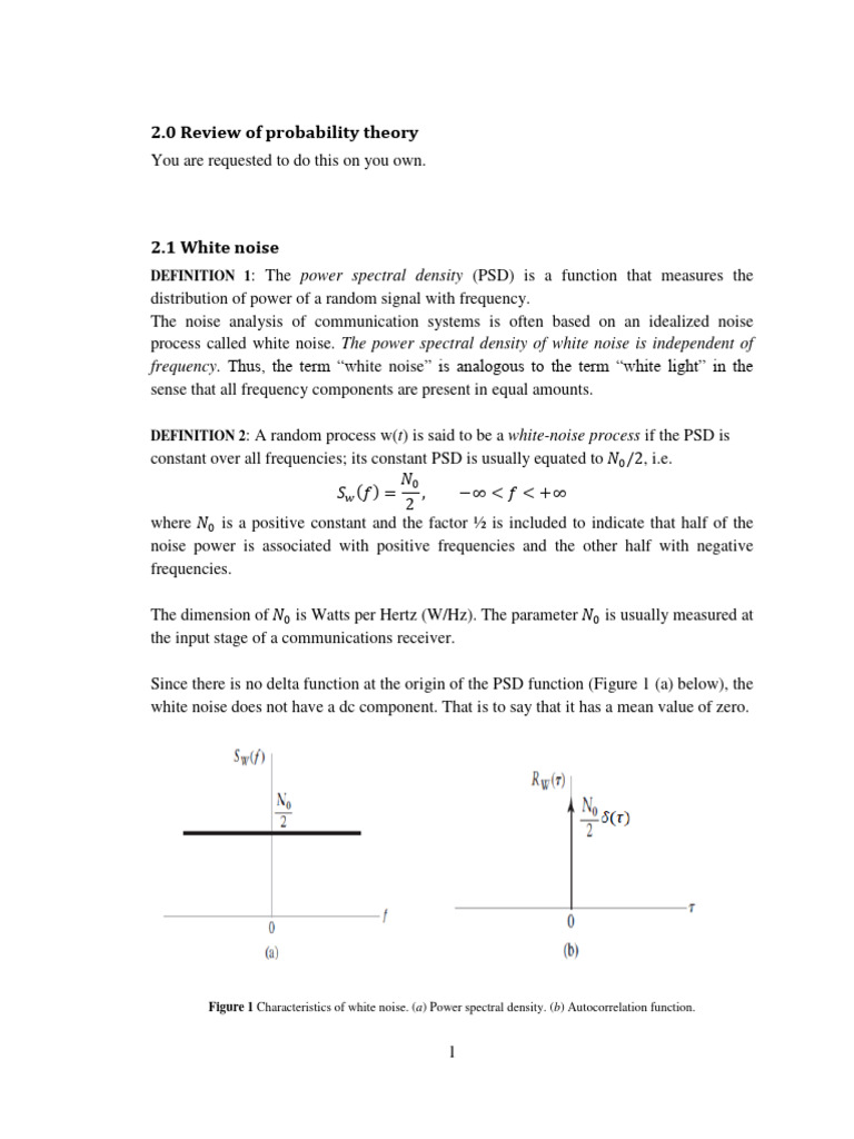 Understanding White Noise in Communication | PDF | Spectral Density ...