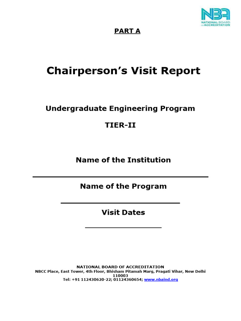 Chairman Report Part A Ug Tier II v0 | PDF | Curriculum | Governance