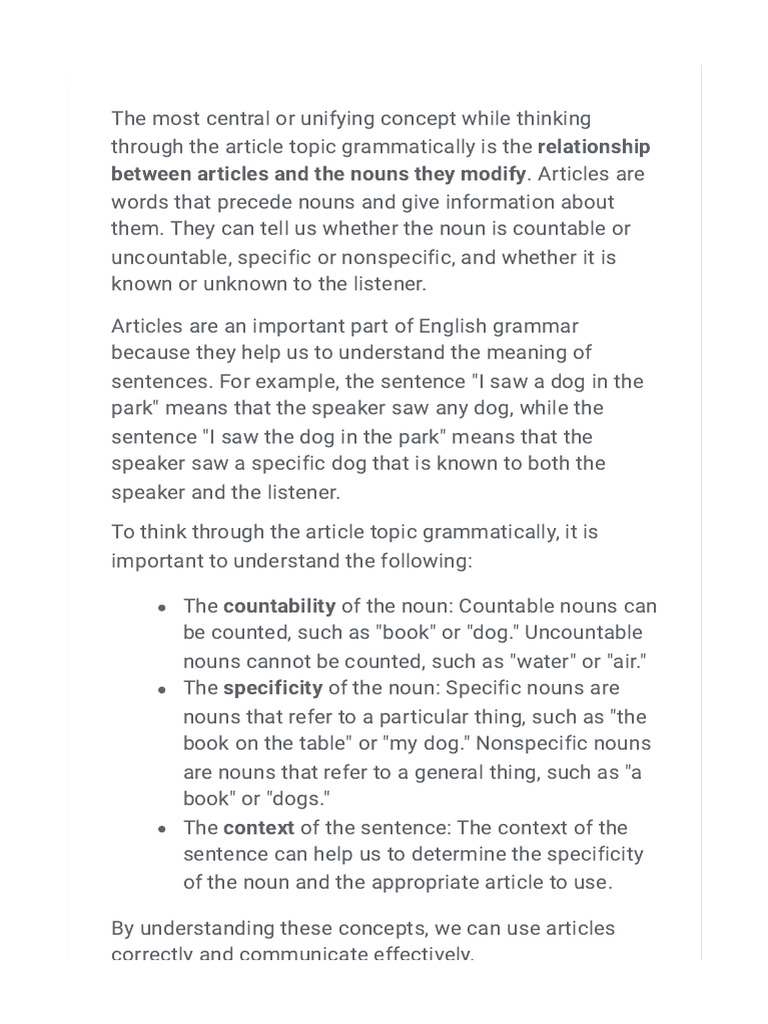 Article | PDF | Noun | Grammatical Number