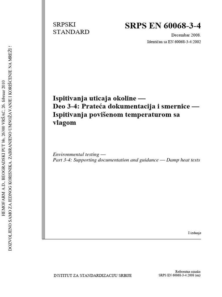 SRPS EN 60068-3-4 | PDF