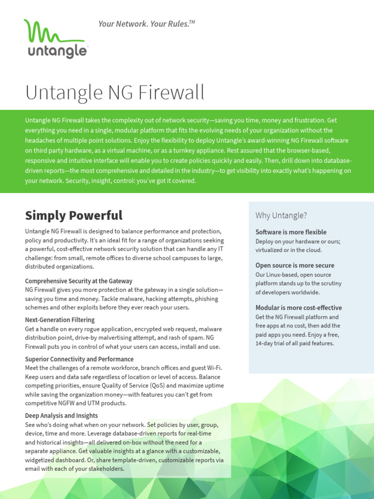 Untangle Datasheet Jan 2018 | PDF | Computer Network | World Wide Web