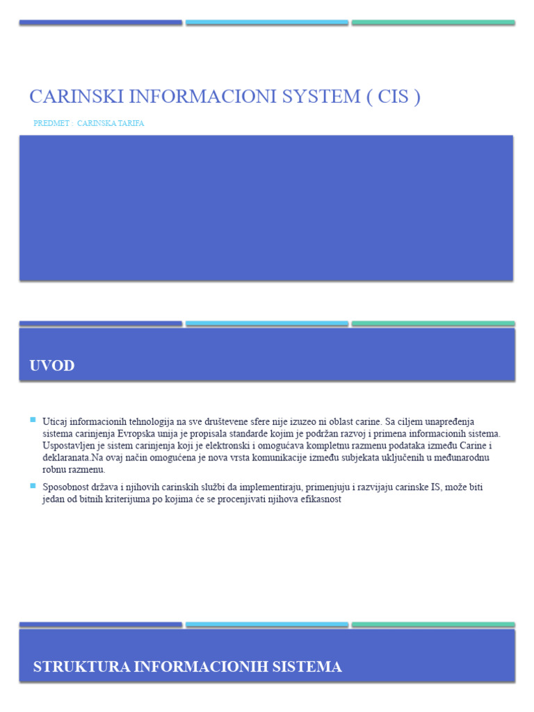 Carinski Informacioni System (Cis) | PDF