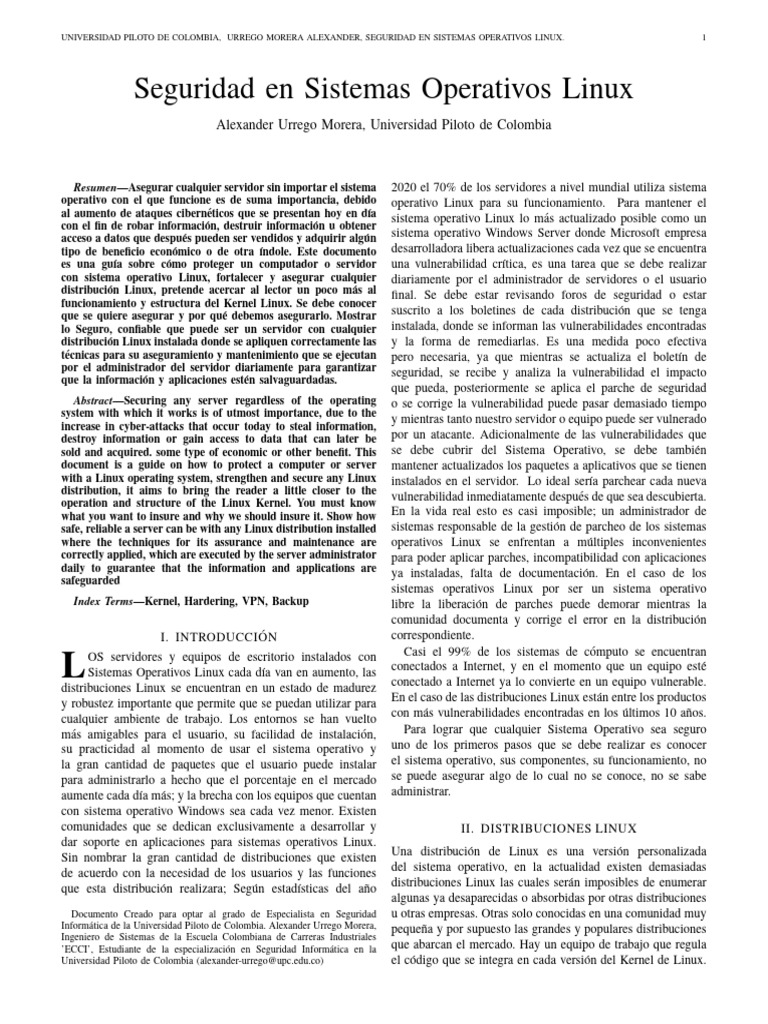 Seguridad en Distribuciones Linux | PDF | Distribución de Linux ...