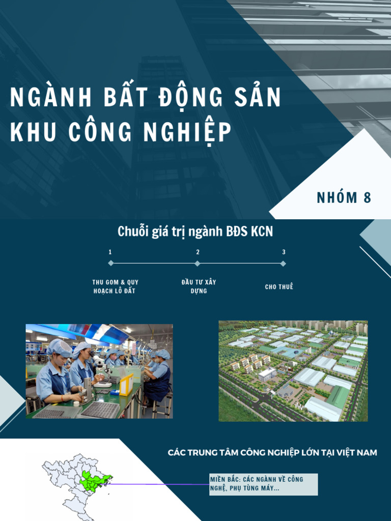 THUYẾT TRÌNH NGÀNH BĐS KCN - NHÓM 8 | PDF | Business