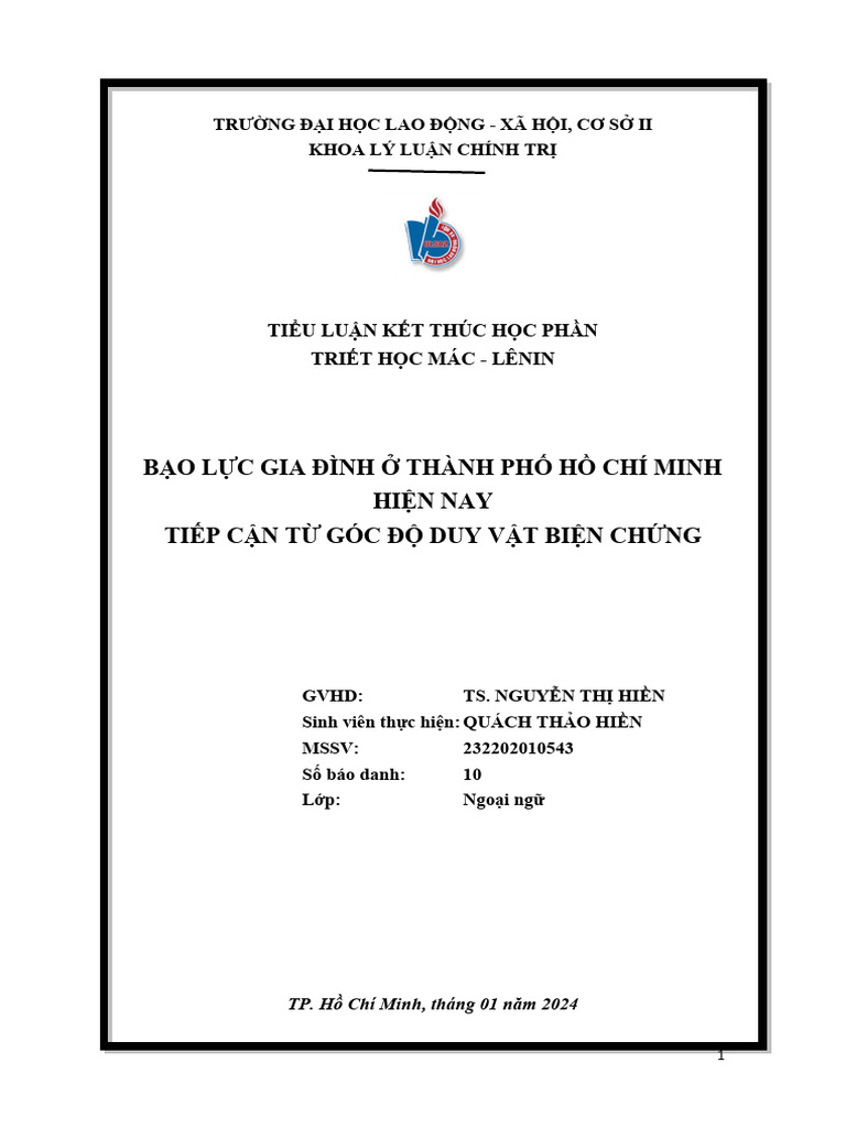 Tieu Luan Triet Hoc | PDF