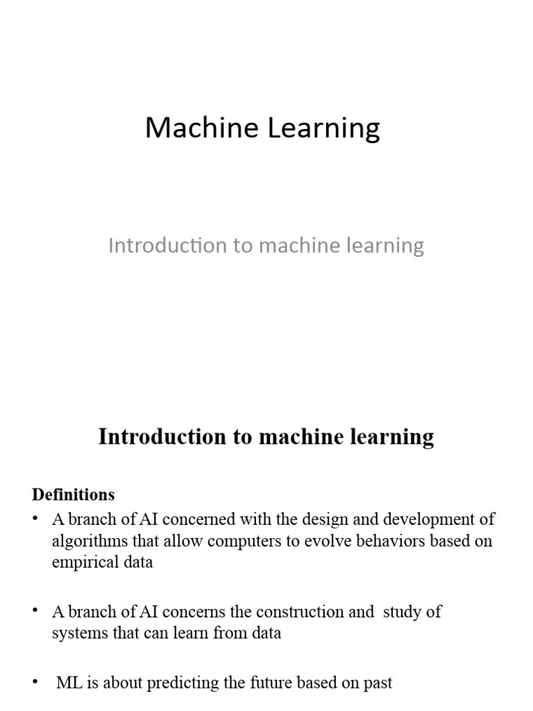 Introduction To Machine Learning | Download Free PDF | Machine Learning | Applied Mathematics