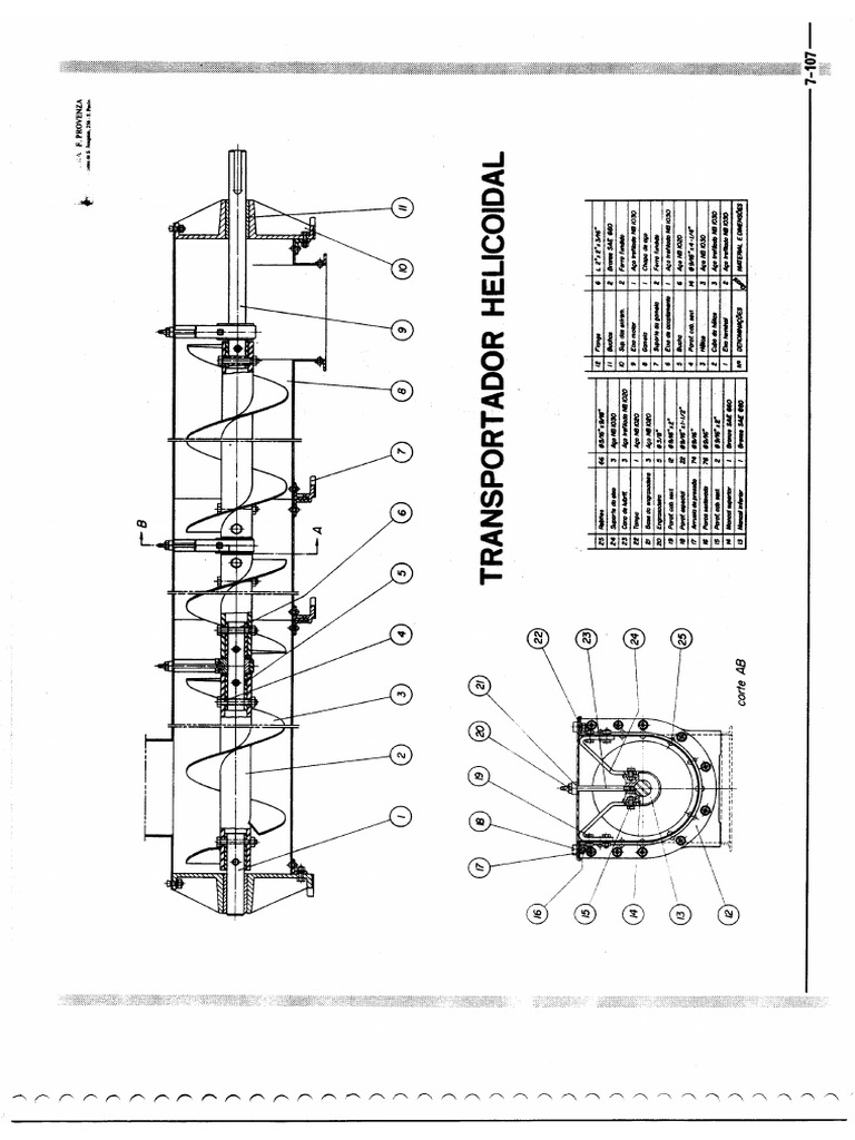 Sistema Transporte Helicoidal Exemplo DTM Protec | PDF