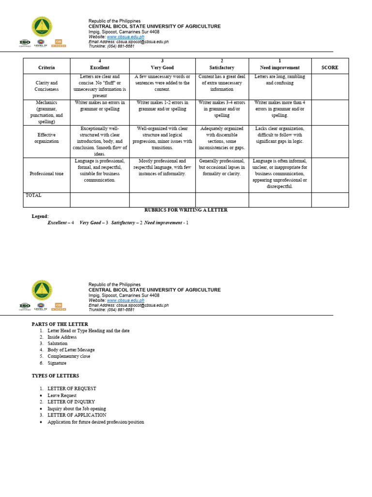 Rubric s | PDF | Linguistics | Human Communication