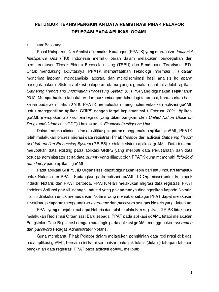 Tata Cara Pengkinian Data Registrasi - Delegasi | PDF