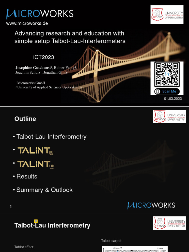 Talk ICT2023 ID158 Public | PDF | Interferometry | Optics