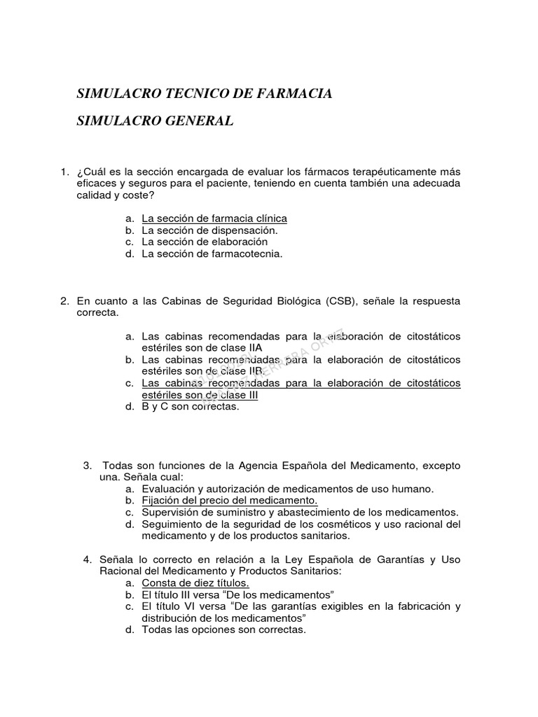 Simulacro General CR | PDF | Farmacia | Medicamentos con receta