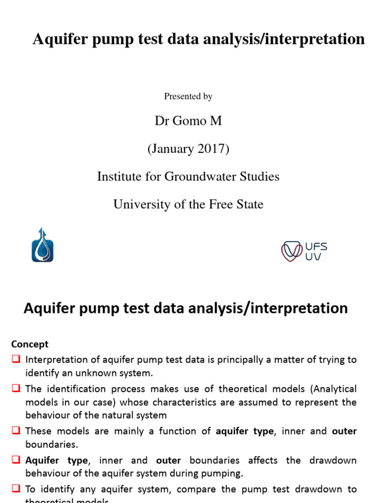 1-Aquifer Pump Test Data Interpretation and Analysis | PDF