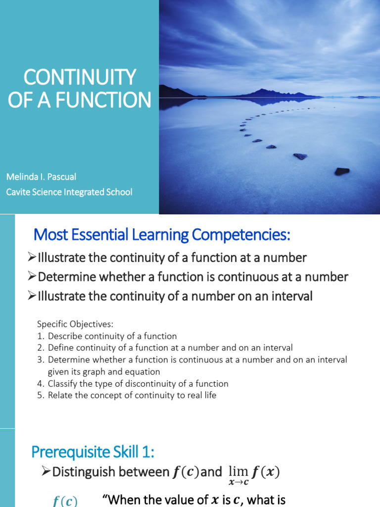 Function Continuity Guide | PDF | Function (Mathematics) | Continuous ...
