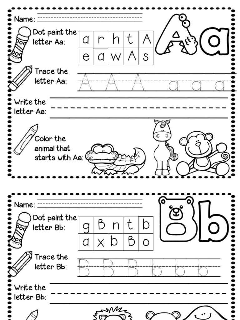 Alphabet Practice Worksheets Kindergarten Alphabet Morning Work Pages ...