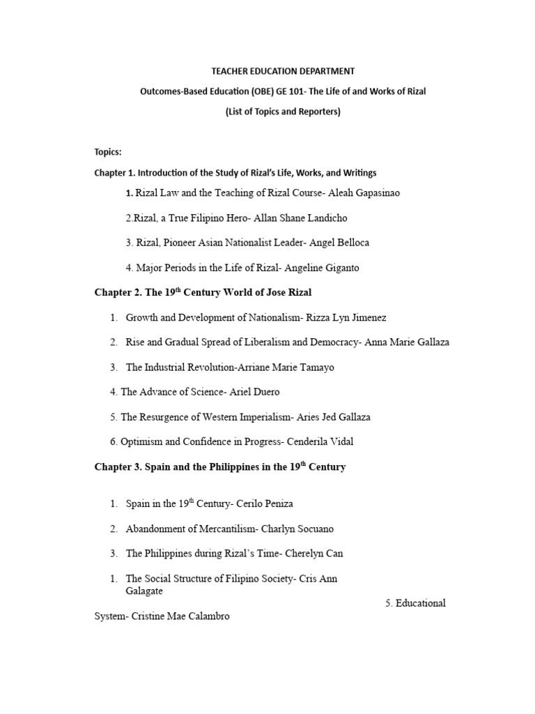 The Life and Works of Rizal II | PDF | Philippines | Philippines–Spain Relations