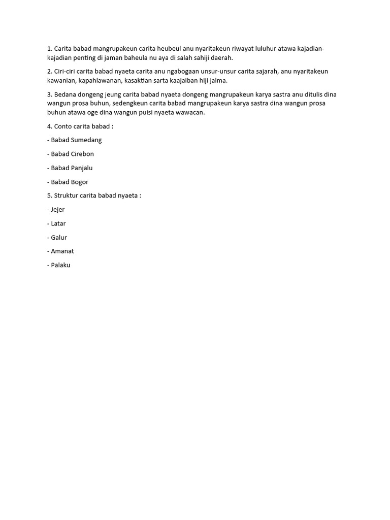 Tugas Carita Babad | PDF