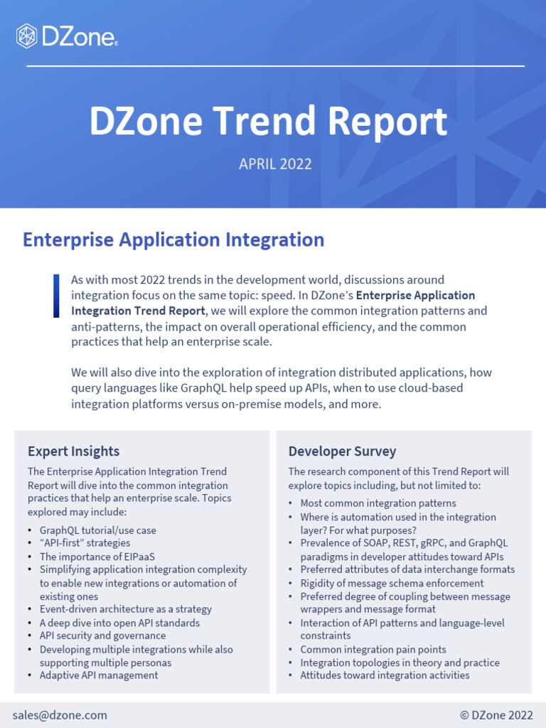 Dzone Trendreport Integration Sellsheet | PDF | Information Science | Software Development