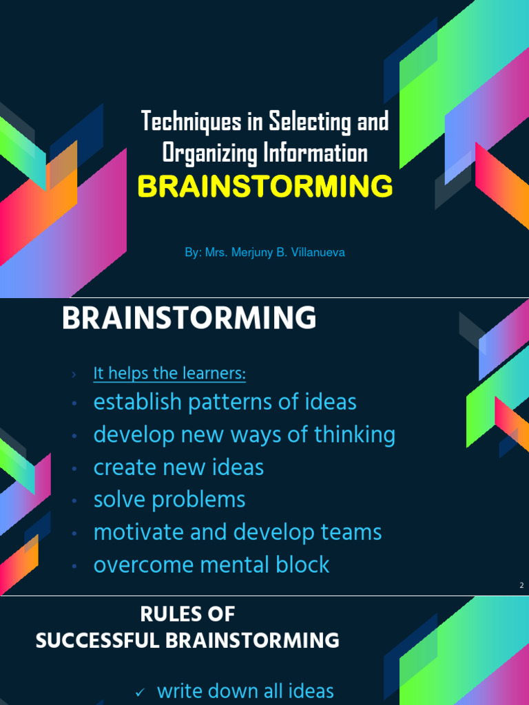 Effective Brainstorming Techniques Guide | PDF | Career & Growth | Science & Mathematics