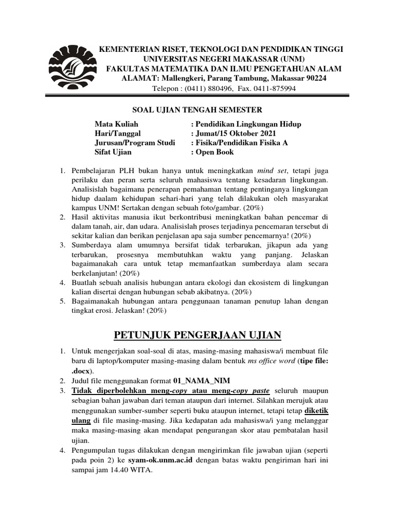 Uts 15 Okt 21 - PLH A | PDF