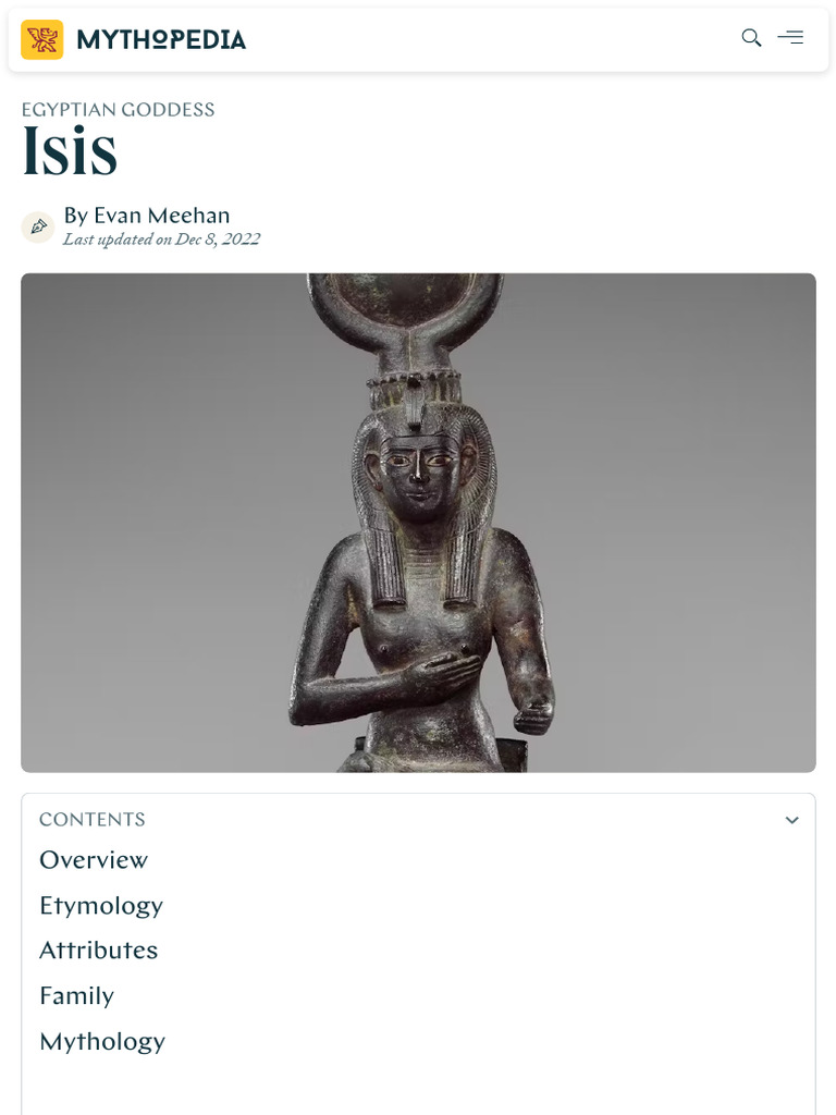 Isis - Mythopedia | PDF | Isis | Osiris