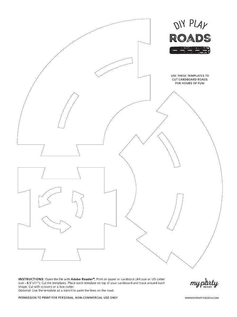 Freebie Diy Cardboard Roads Templates | PDF