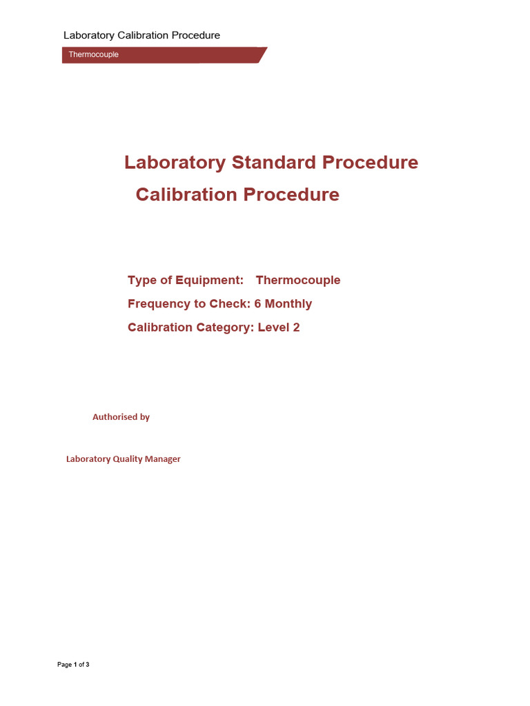 Thermocouple Procedures | PDF | Calibration | Thermocouple
