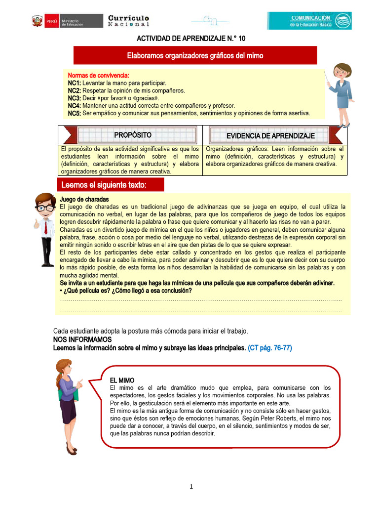 Imágenes y conceptos del mimo | PDF | Comunicación | Comunicación no verbal