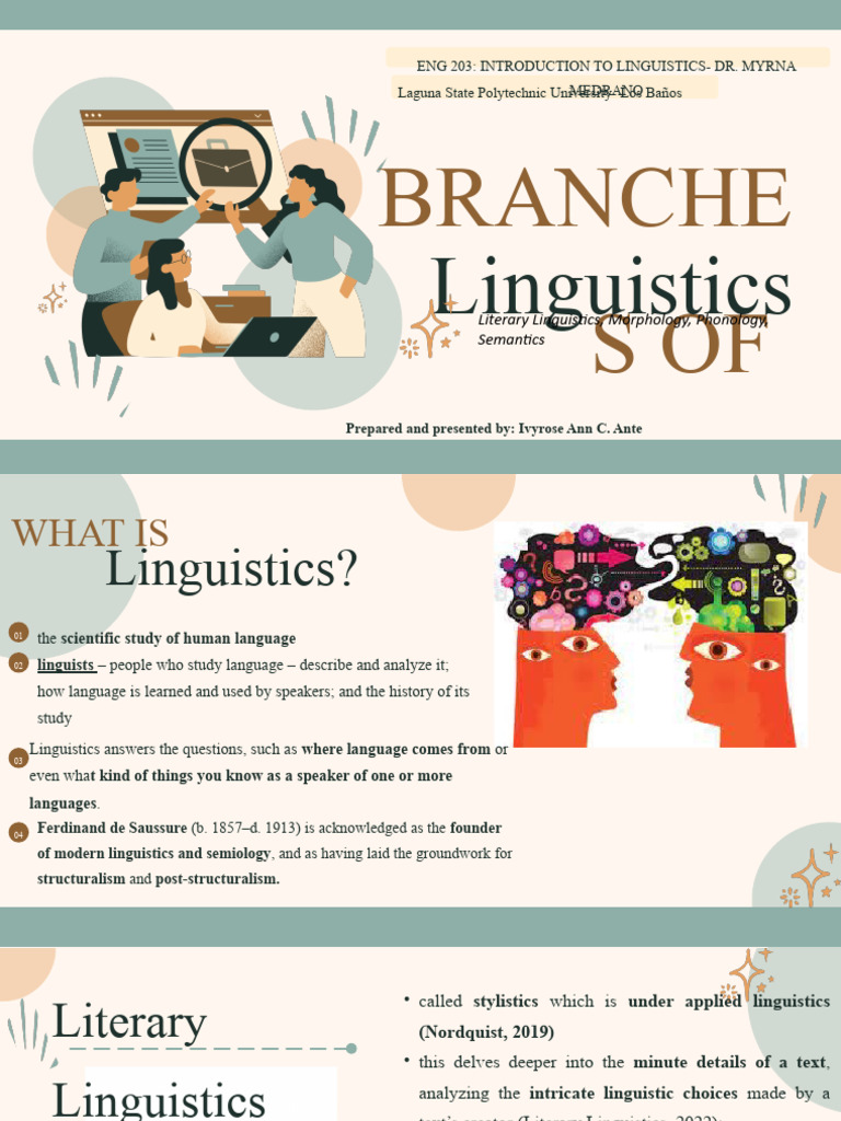 Branches of Linguistics | PDF