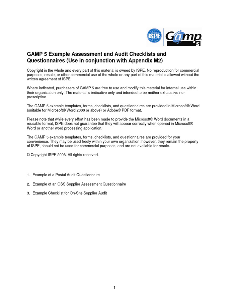 3 - Example Checklists and Questionnaires | PDF | Specification (Technical Standard) | Software ...