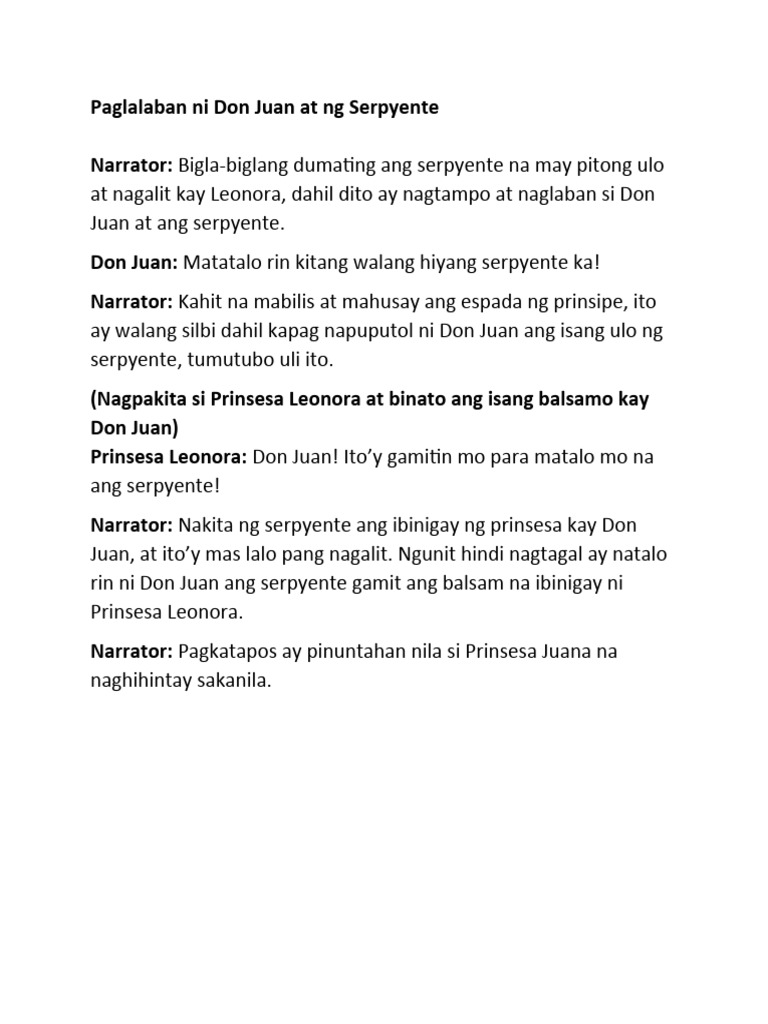 Don Juan at NG Serpyente | PDF