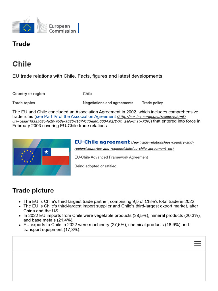 EU-Chile Trade Relations Overview | PDF | European Union | Exports