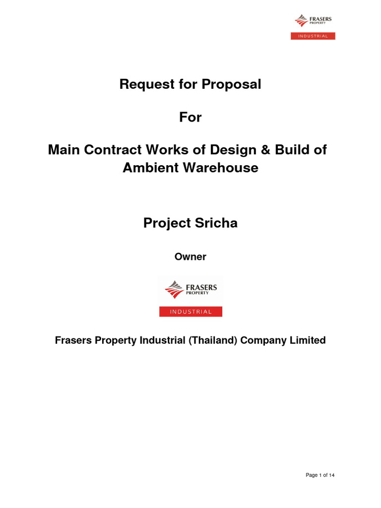 RFP: Design & Build Ambient Warehouse | PDF | Specification (Technical ...