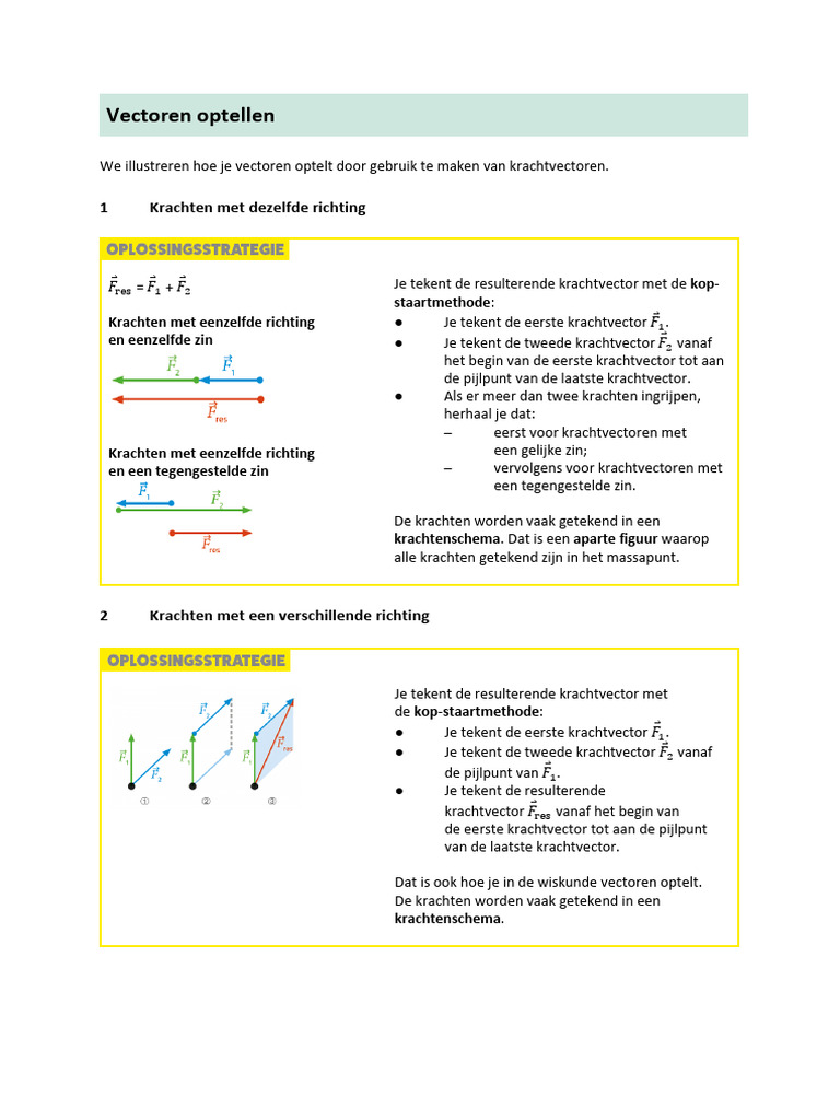 ALG Oplossingsstrategie Vectoren Optellen | PDF