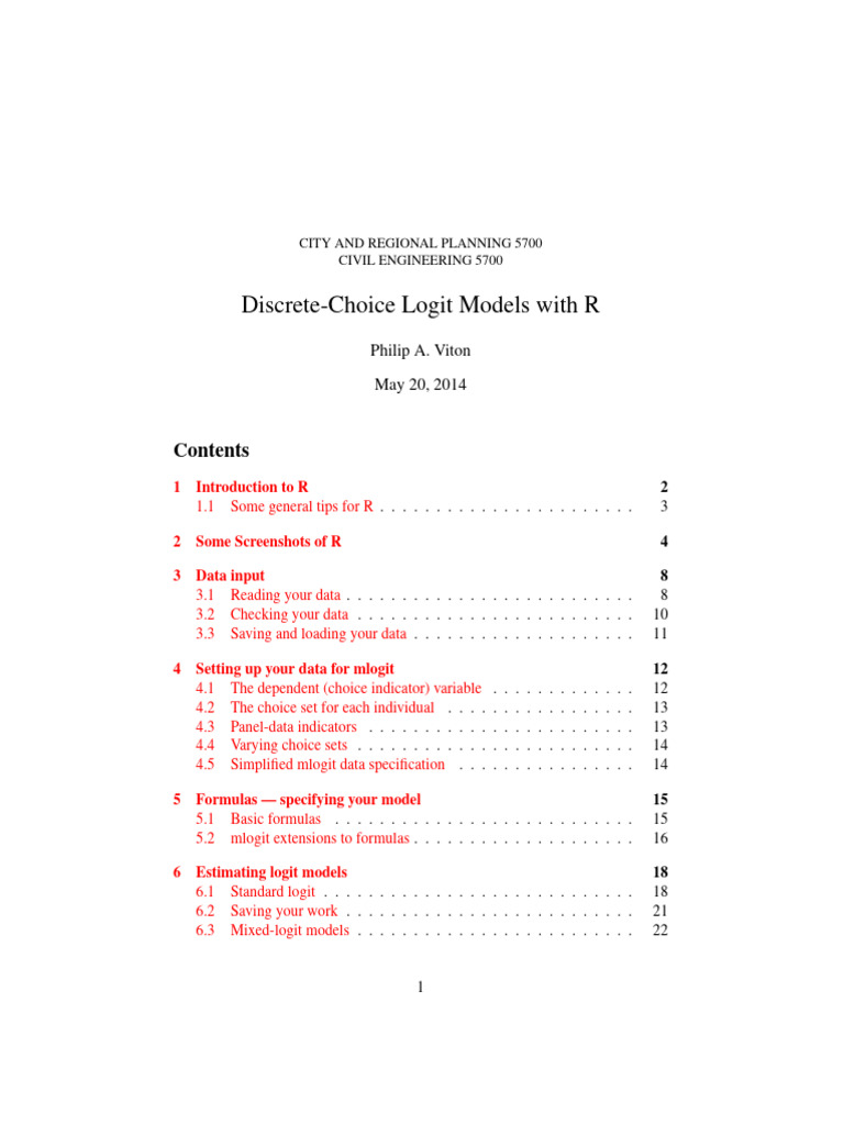 Phil Viton Mlogit in R | PDF
