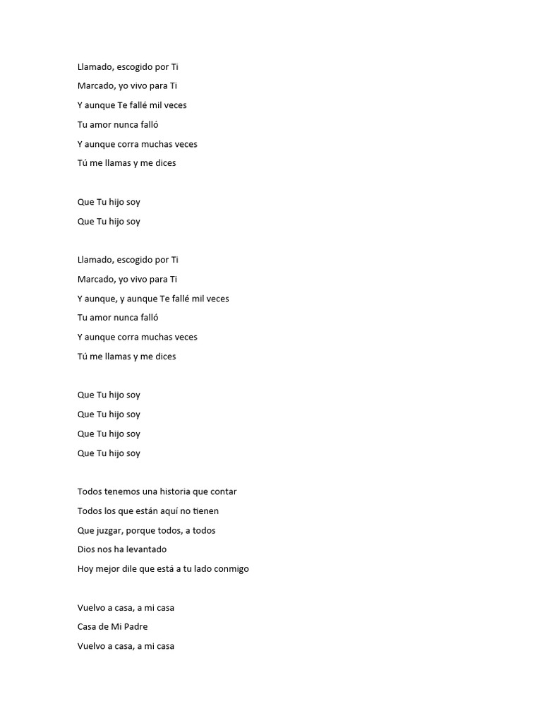 Tu hijo soy - Barak: Letra y mensaje | PDF