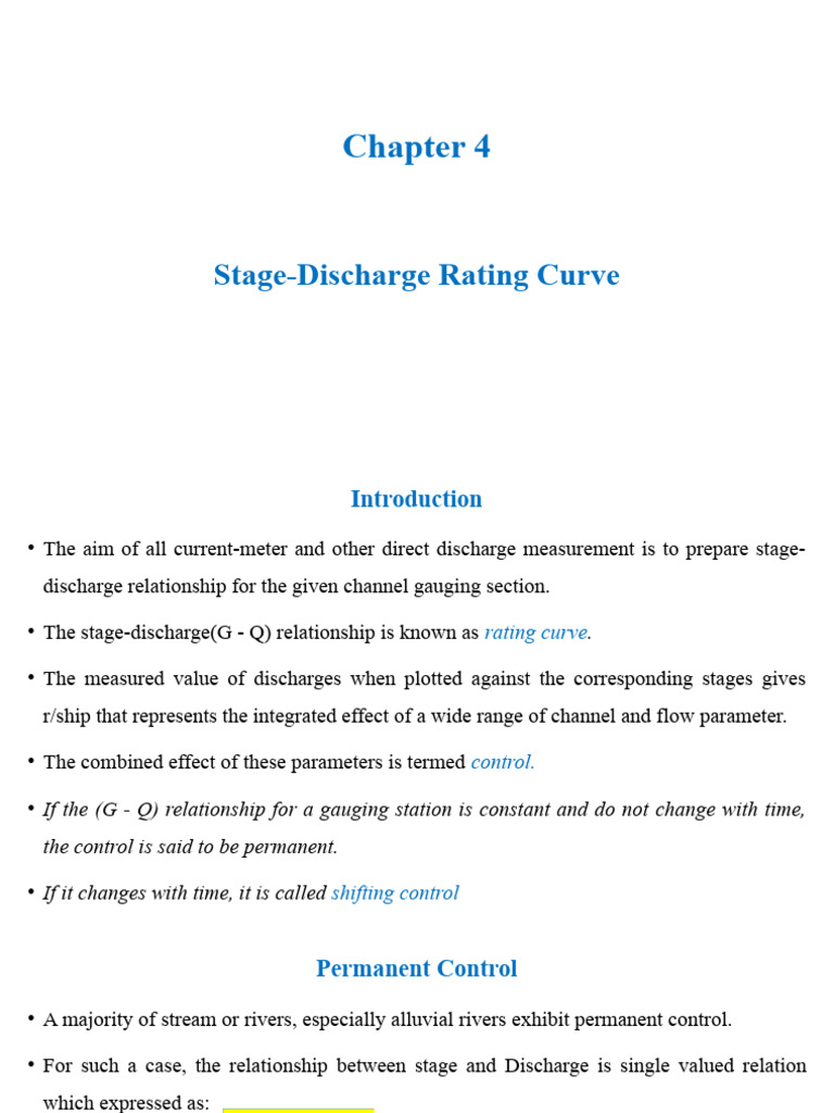 Stage-Discharge Rating Curve Explained | PDF | Teaching Methods ...