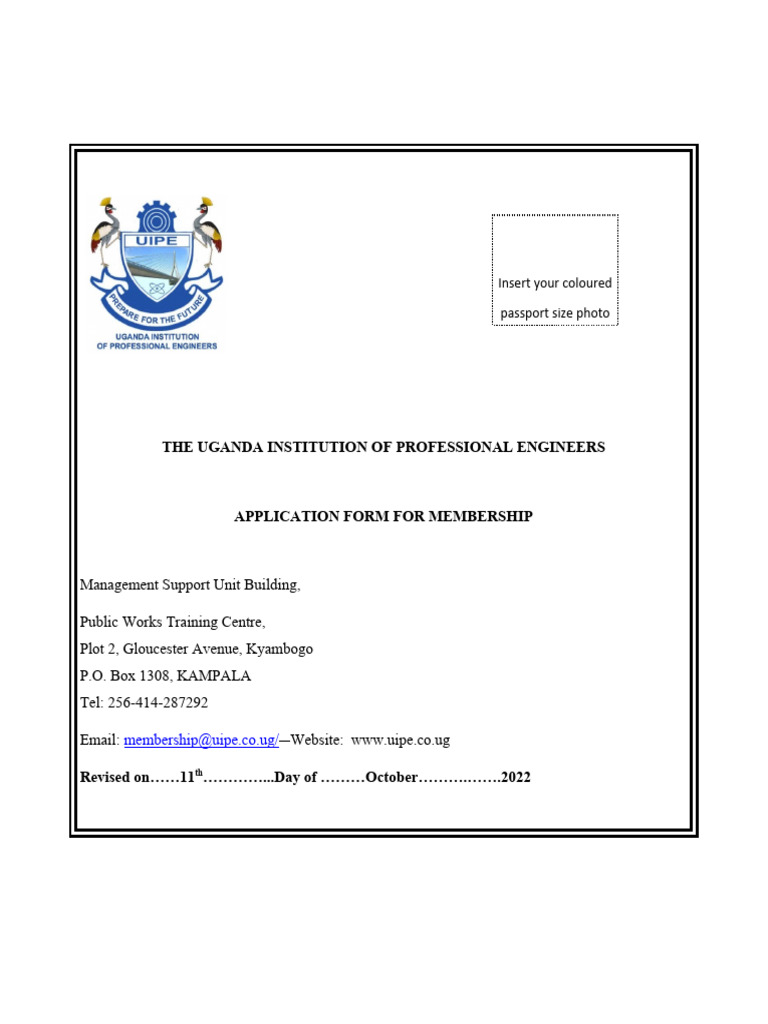 UIPE Membership Application Form | PDF